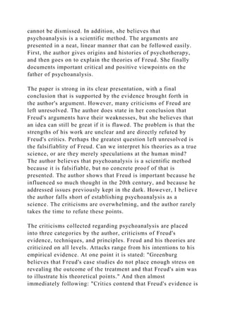 Psychoanalysis Freuds Revolutionary Approach to Human Personal.docx