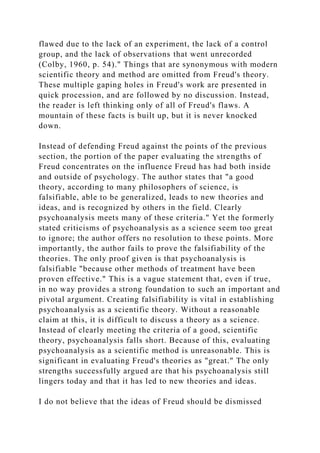 Psychoanalysis Freuds Revolutionary Approach to Human Personal.docx