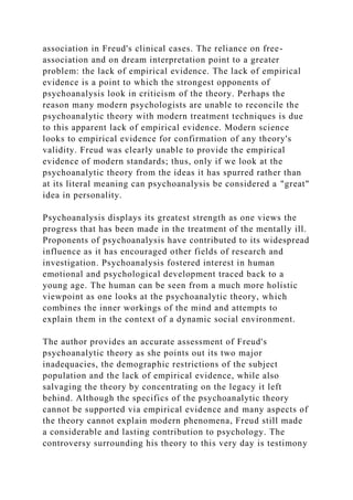 Psychoanalysis Freuds Revolutionary Approach to Human Personal.docx