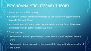 Psychoanalysis theory | PPTX