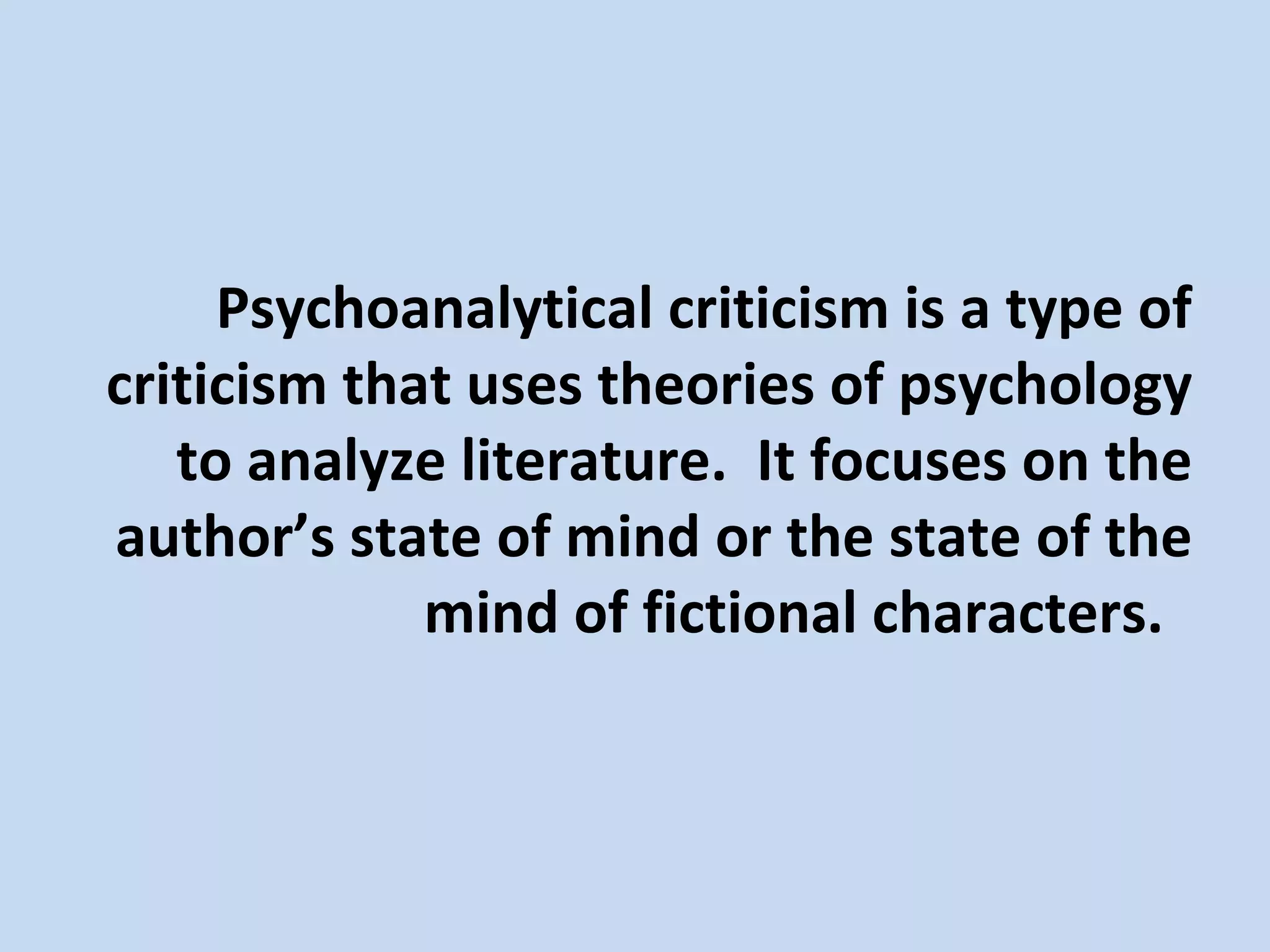 Psychoanalytical criticism | PPT