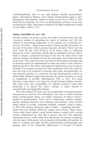 Psychoanalytic article | PDF