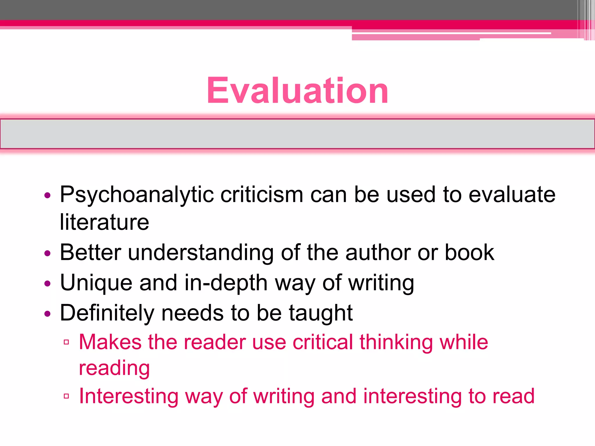 Psychoanalytic criticism | PPTX