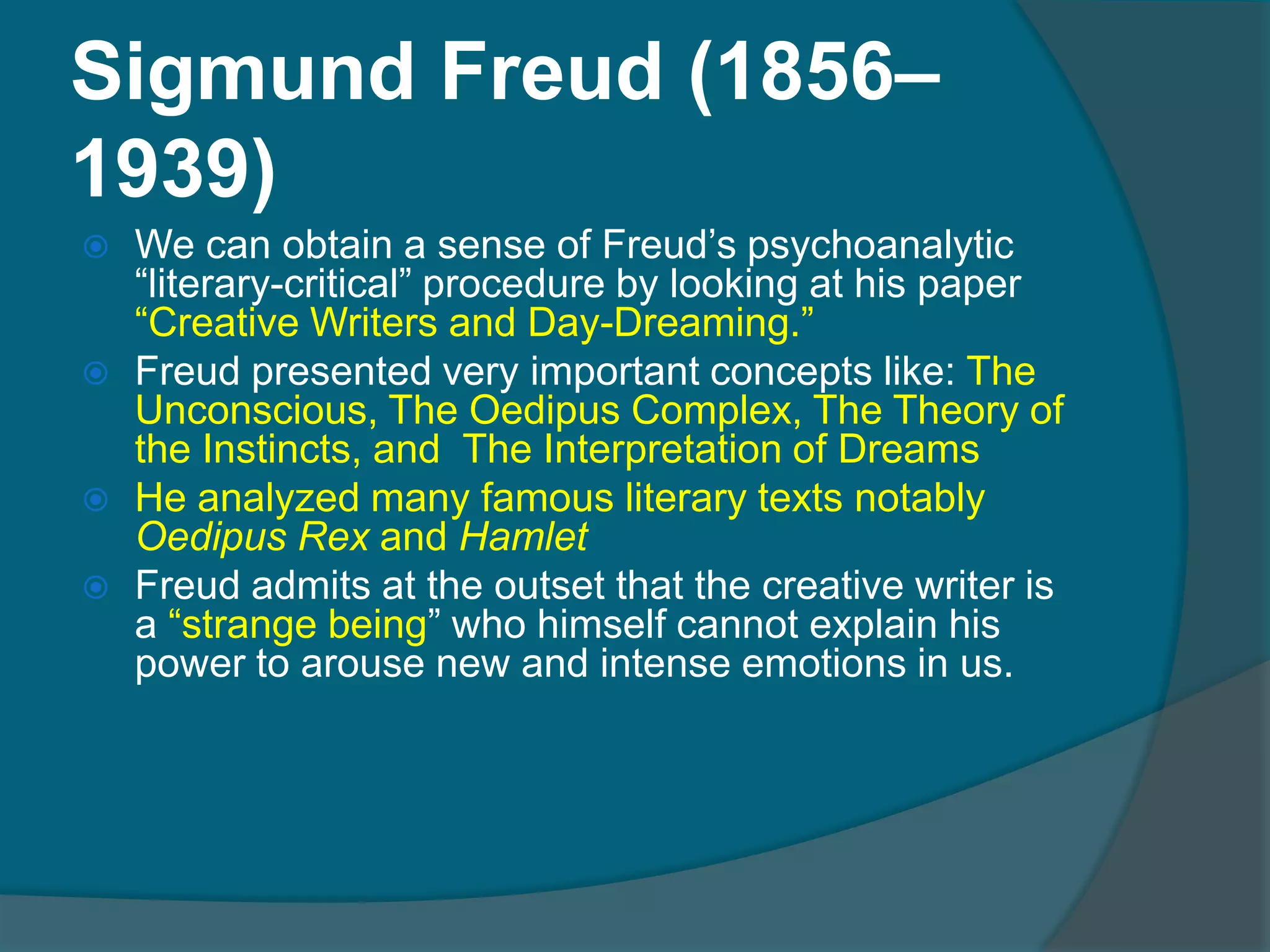 Psychoanalytic criticism | PPTX