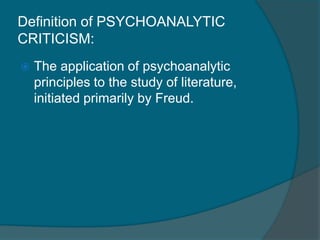 Psychoanalytic criticism | PPTX