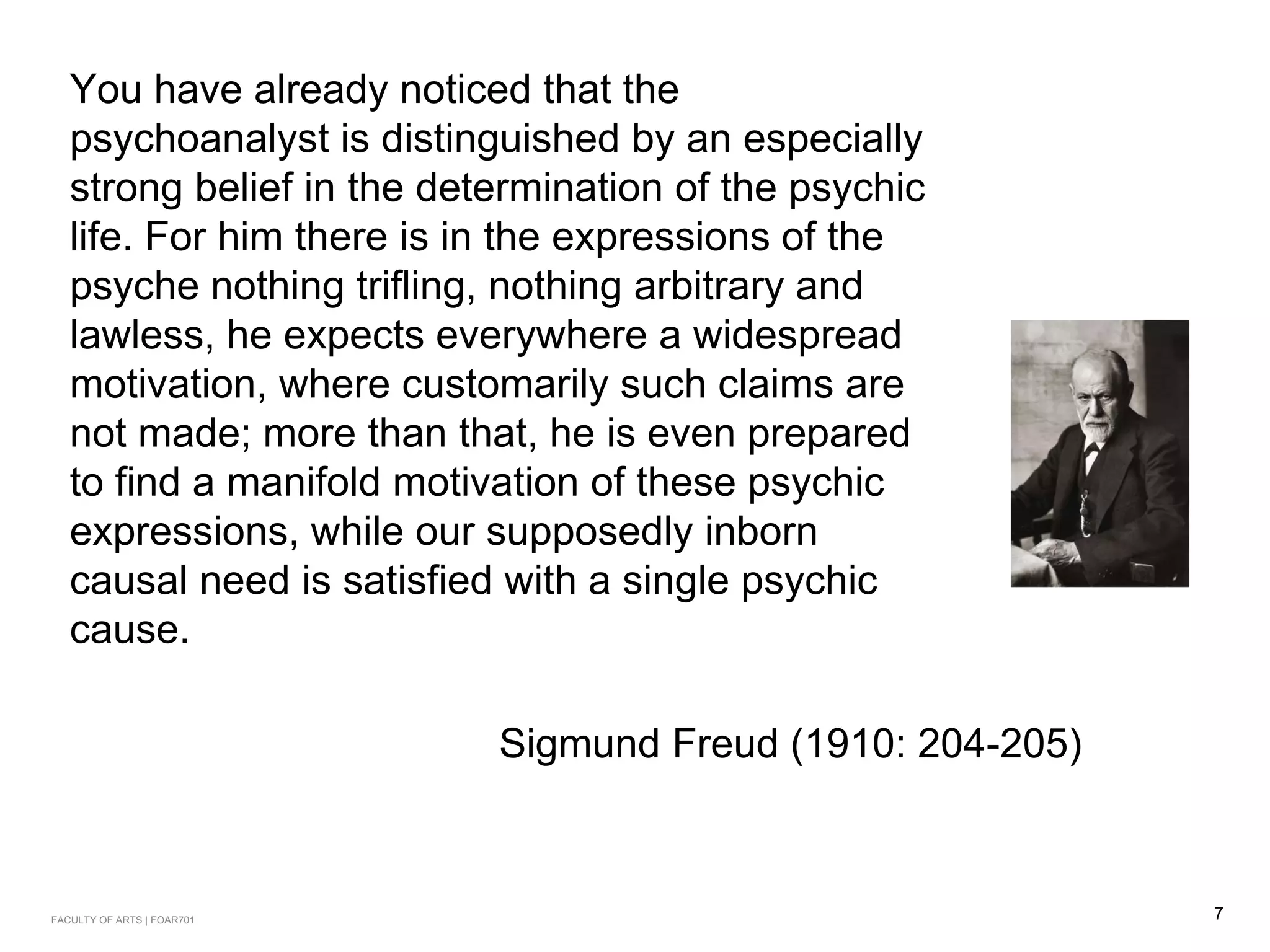 FOAR 701: Psychoanalytic paradigm overview | PPT
