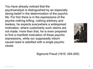 FOAR 701: Psychoanalytic paradigm overview | PPTX