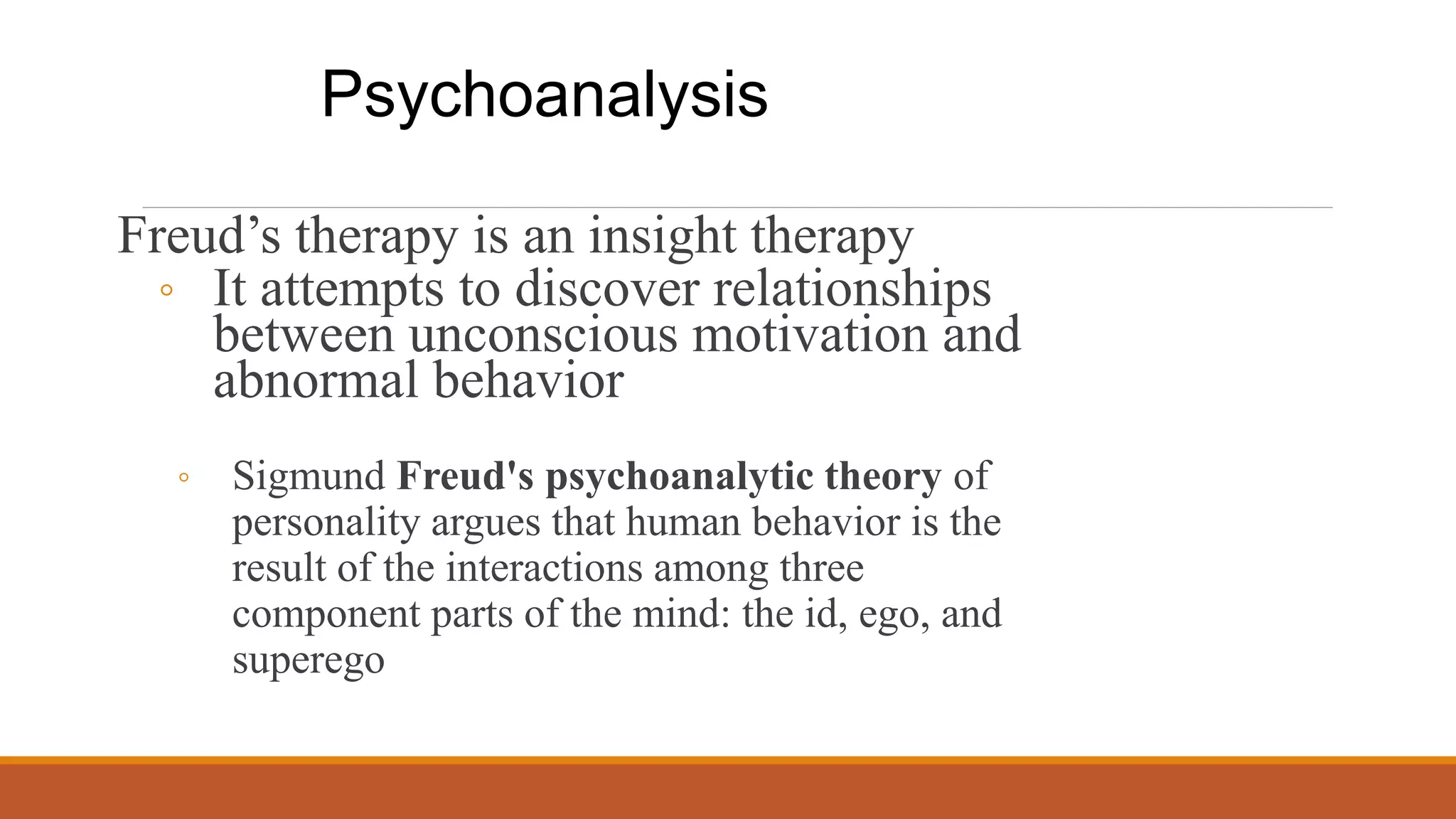 Psychoanalytic Psychotherapy Ppt