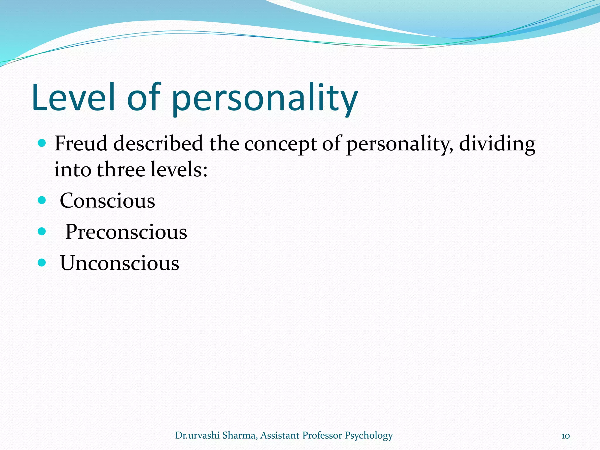 Psychoanalytic theory of personality | PPTX