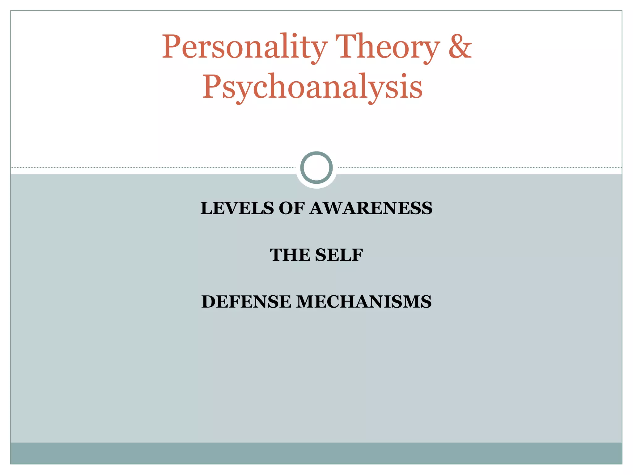 Psychoanalytic theory unconscious mind.doc