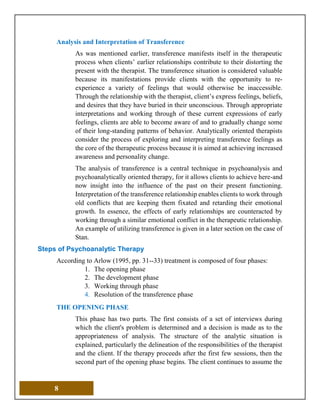 Psychoanalytic therapy | PDF