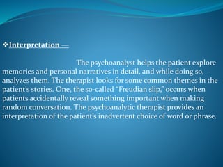 Psychoanalytic therapy.... | PPTX