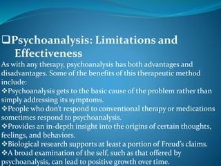 Psychoanalytic therapy.... | PPTX