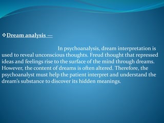 Psychoanalytic therapy.... | PPTX