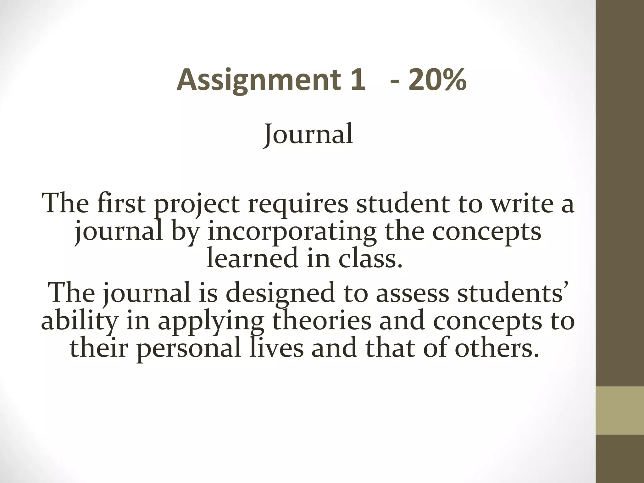 PSYCHO ASSIGNMENTS BRIEF SLIDES | PPT