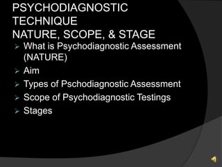 Psychodiagnostic technique | PPTX
