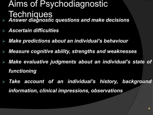 Psychodiagnostic technique | PPT