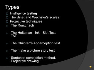 Psychodiagnostic technique | PPTX