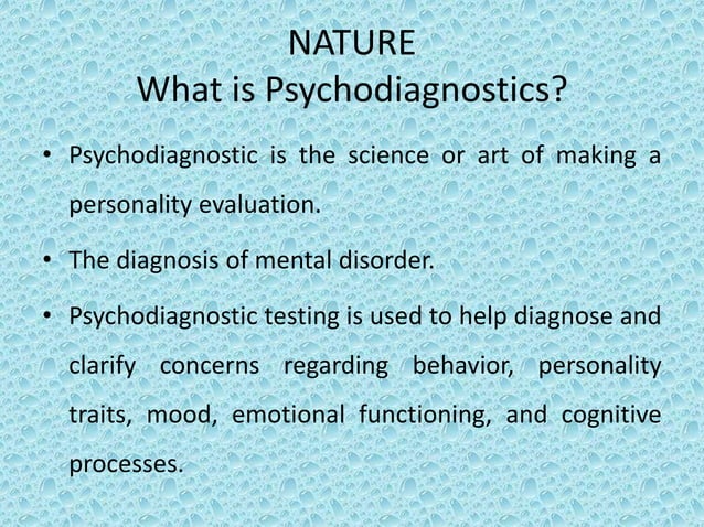 Psychodiagnostic technique[1] | PPTX