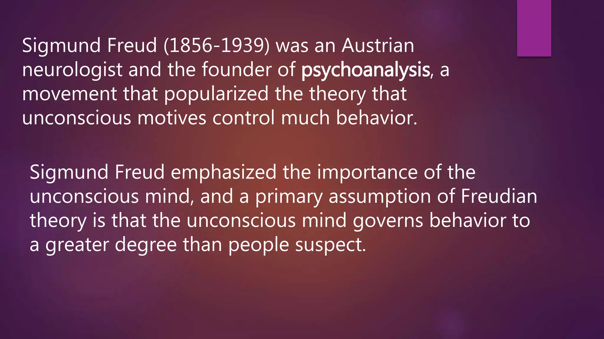 Psychodynamic theory of personality | PPTX