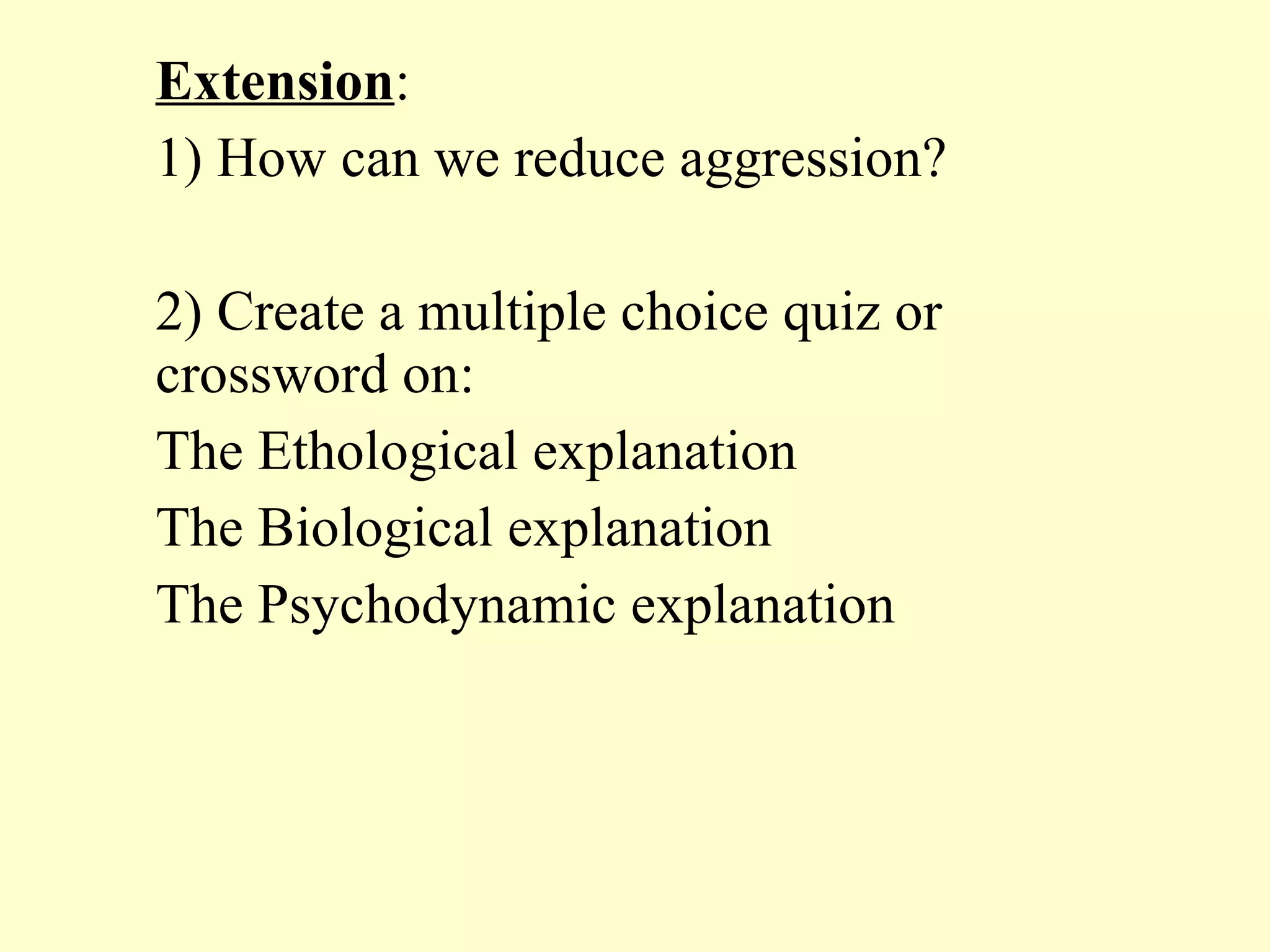 Psychodynamic Explanation Of Aggression | PPT