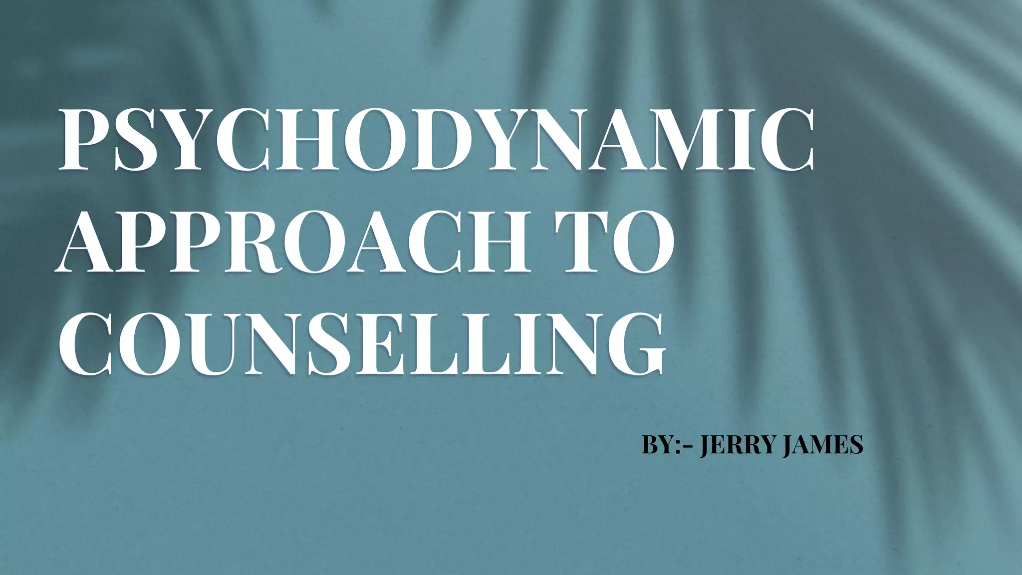 what is psychodynamic counselling approach