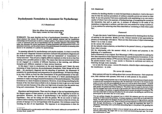 Psychodynamic Formulation in Assessment for Psychotherapy R D ...