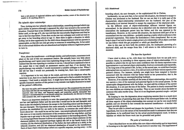 Psychodynamic Formulation in Assessment for Psychotherapy R D ...