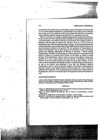 Psychodynamic Formulation in Assessment for Psychotherapy R D ...