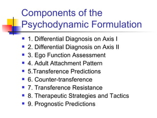 Psychodynamic Formulation Revised | PPT