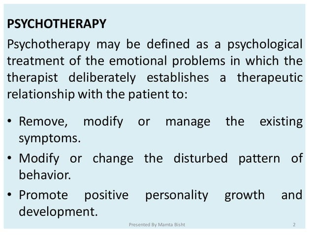 Psychoanalytic psychotherapy | PPT