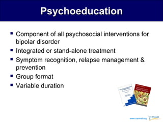 Psychoeducation or Cognitive Behavioural Therapy for Bipolar Disorder ...