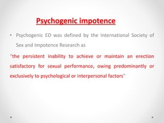 Psychogenic impotence assessment and approach | PPT