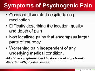 Psychogenic Pain : Psychosomatic Point of View | PDF
