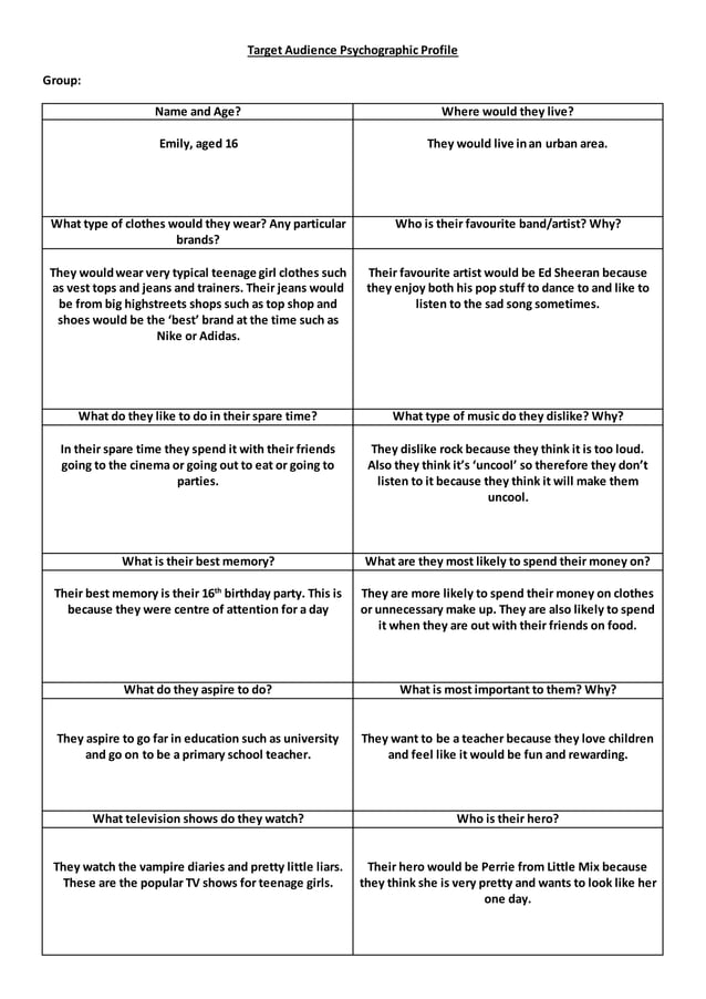 Psychographic profile | PDF