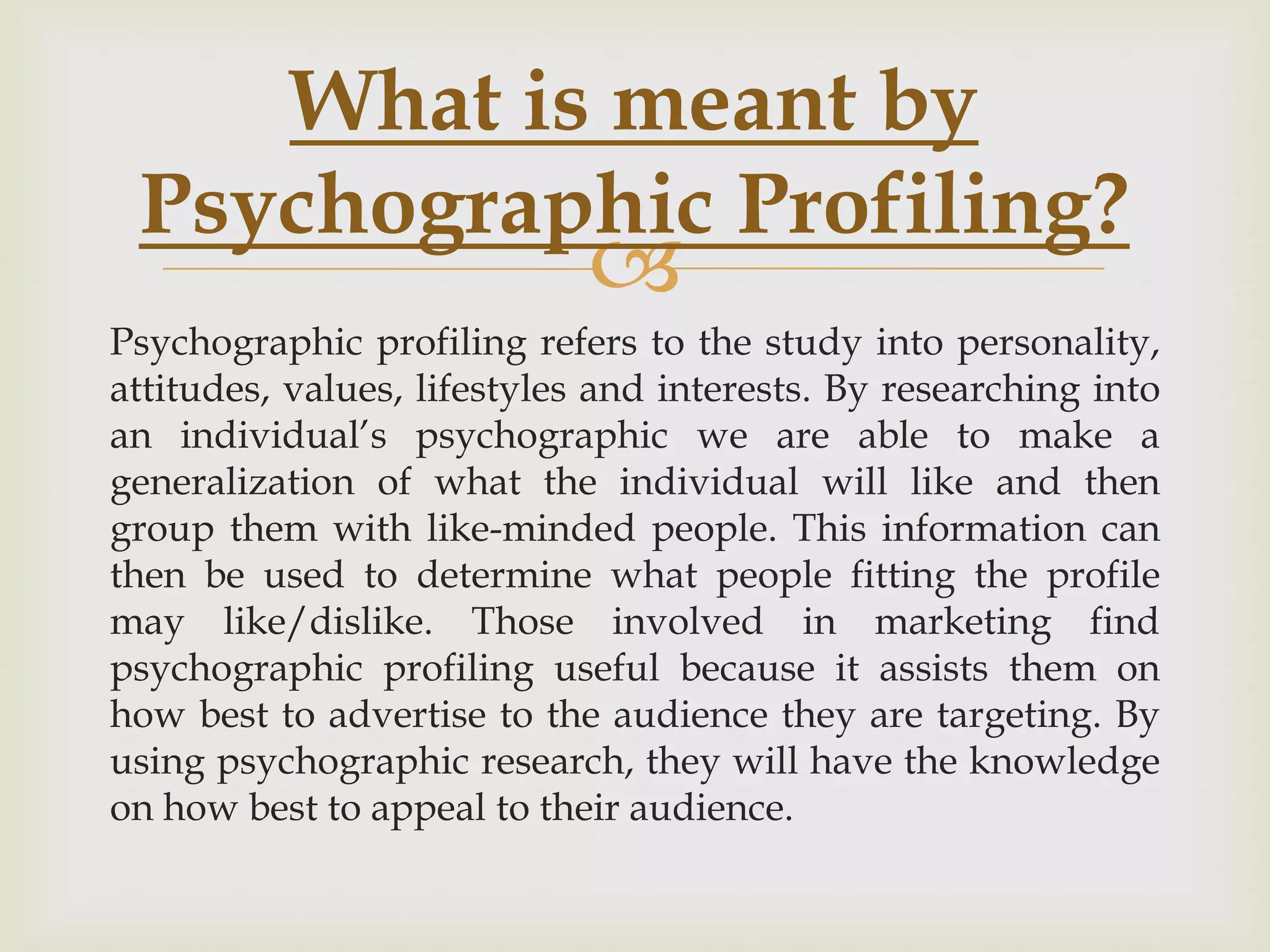 Psychographic profiling | PPTX