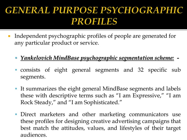 Psychographics | PPTX | Marketing and Advertising | Business