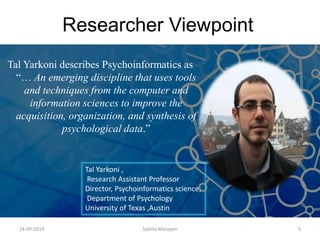 Psychoinformatics | PPTX