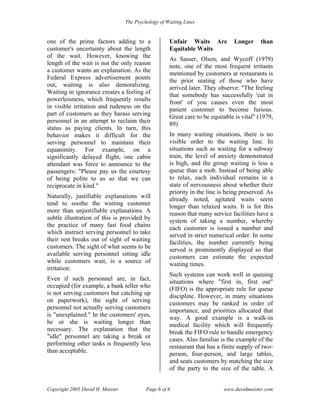 Psycholgyof waitinglines751 | PDF