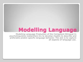 Psycholinguistics | PPTX