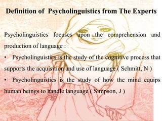 Revision of Psycholinguistics | PPTX | Programming Languages | Computing