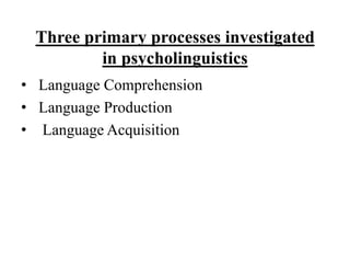 Psycholinguistics | PPTX