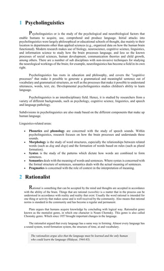 Psycholinguistics | PDF | Science
