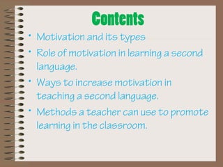 motivation in learning a second language | PPT