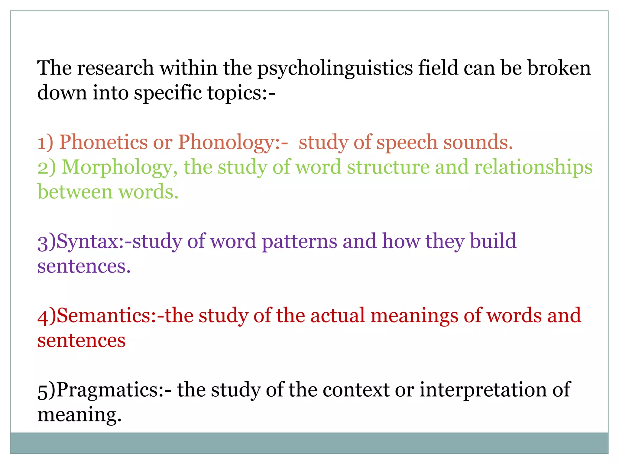 Psycholinguistics | PPTX