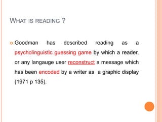 Psycholinguistics model to esl reader | PPTX