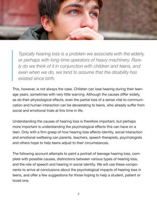 Psychological Affects of Hearing Loss in Teens | PDF