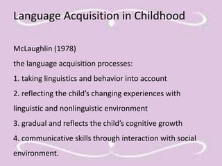 Psychological approaches to language and learning, Stern | PPTX