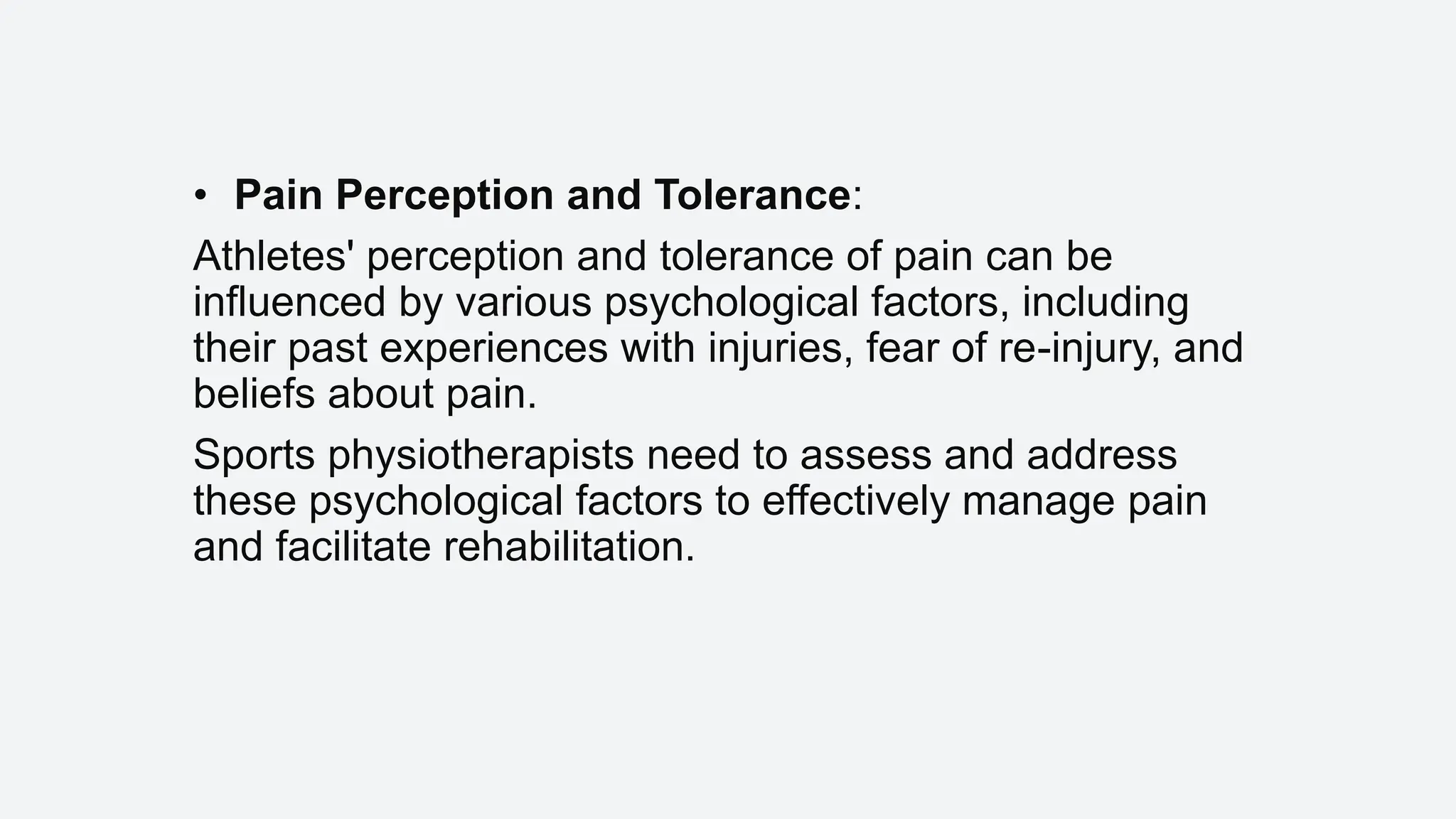 Psychological aspects of Pain, Anxiety, Stress, Motivation I Sports ...