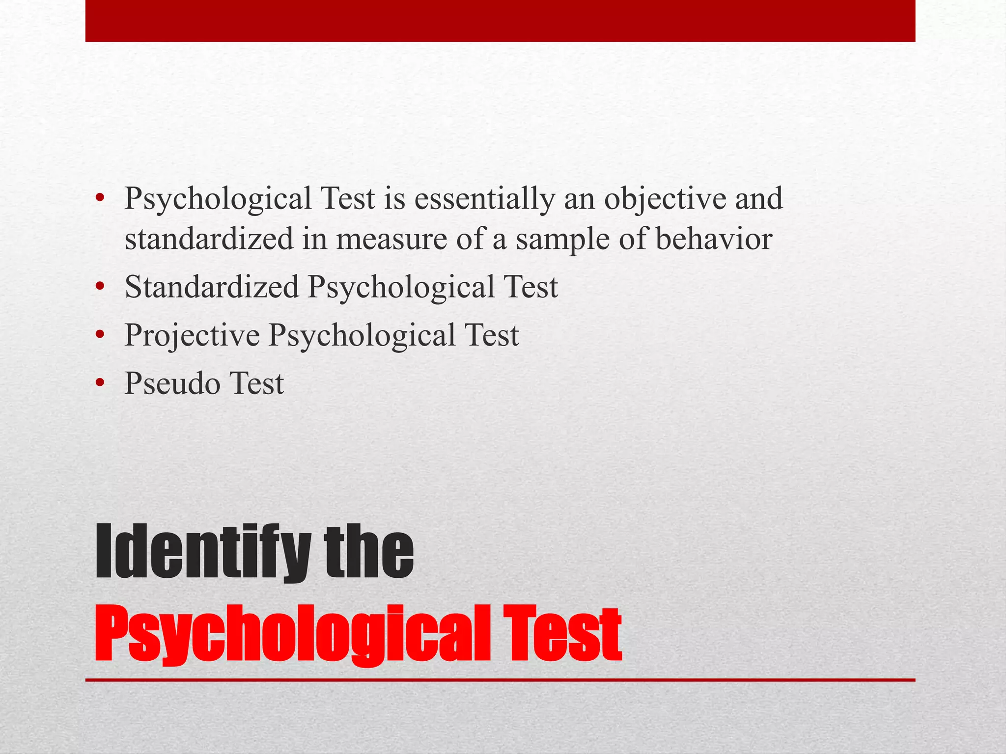 Psychological assessment | PPTX